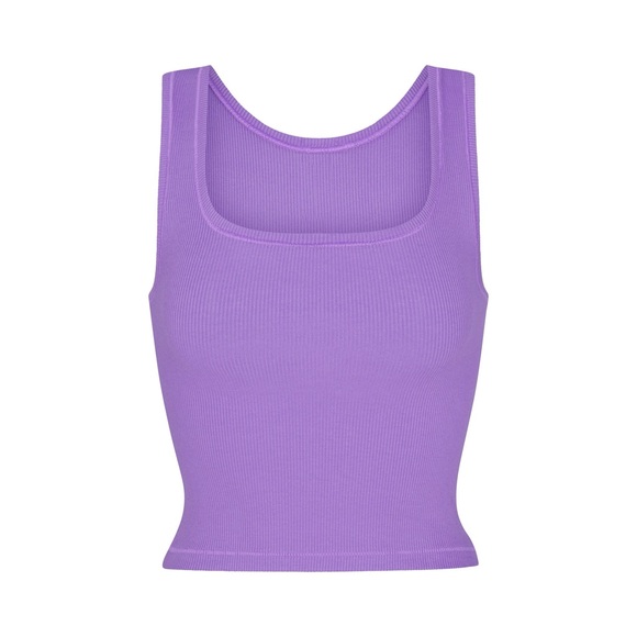 SKIMS | Tops | Skims Cotton Ribbed Tank Top Nwt Size Medium Color Ultra ...
